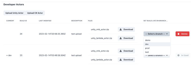 Managing Unity / CSharp Actor - STREAMSIX Documentation